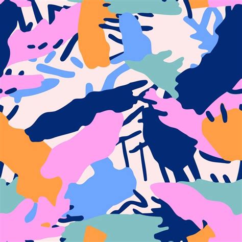 Premium Vector Seamless Pattern With Hand Drawn Abstract Shapes Vector Illustration Premium Vector Seamless Pattern With Hand Drawn Abstract Shapes Vector Illustration