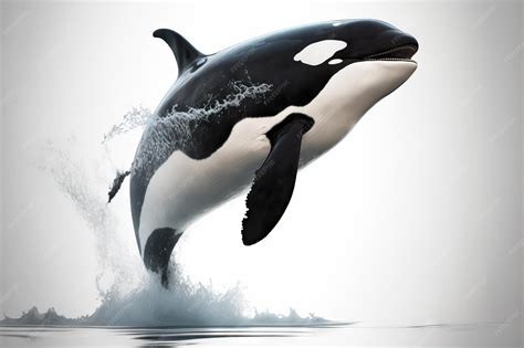 Premium Ai Image Jumping Killer Whale Orcinus Orca On A White Background