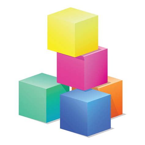 Colorful Toy Cubes Icon Cartoon Style 14649438 Vector Art At Vecteezy