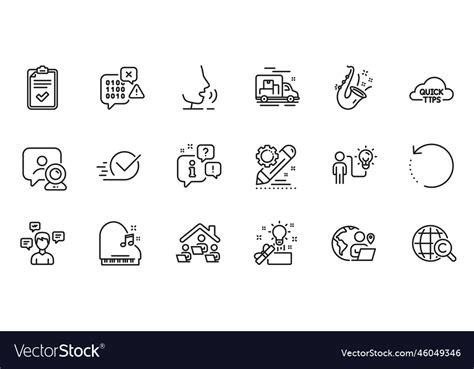 Outline Set Of Binary Code Business Idea Vector Image