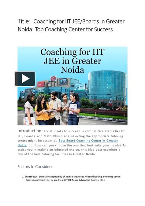 Ppt Coaching For Iit Jeeboards In Greater Noida Top Coaching Center