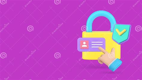 Personal Data Account Protect Access Cyber Security Information Safety 3d Icon Realistic Vector