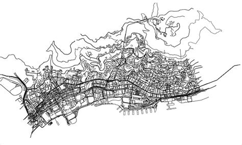Outline City Concept Wire Frame Style Architecture Concept Design Vector Architecture Concept