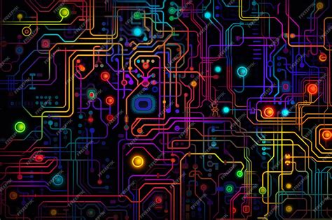 Premium Photo A Colorful Circuit Board With A Black Background