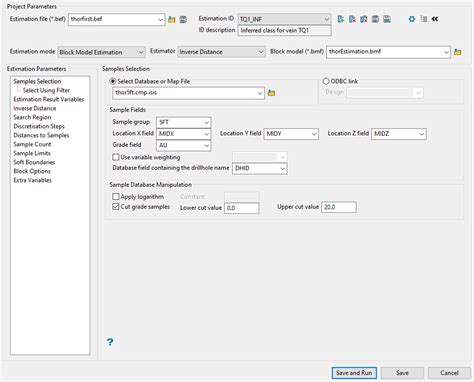 Univariate Estimation Editor