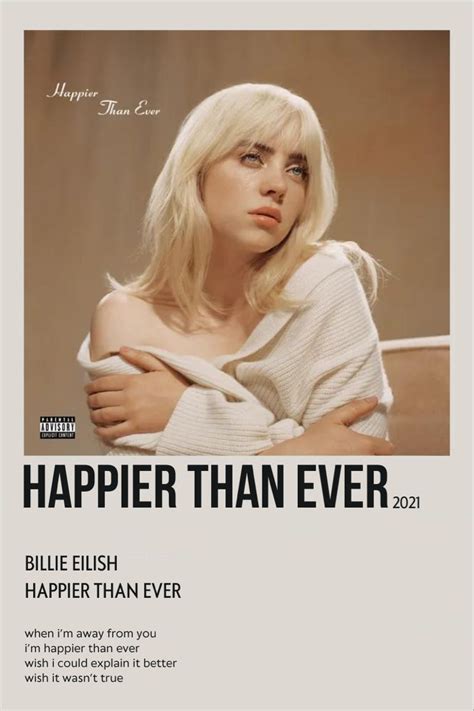 Happier Than Ever Billie Eilish Polaroid Poster Artofit