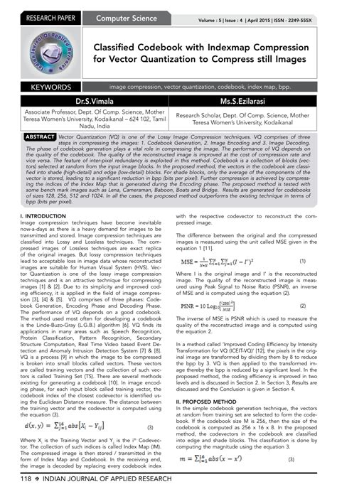 Pdf Classified Codebook With Indexmap Compression For Vector