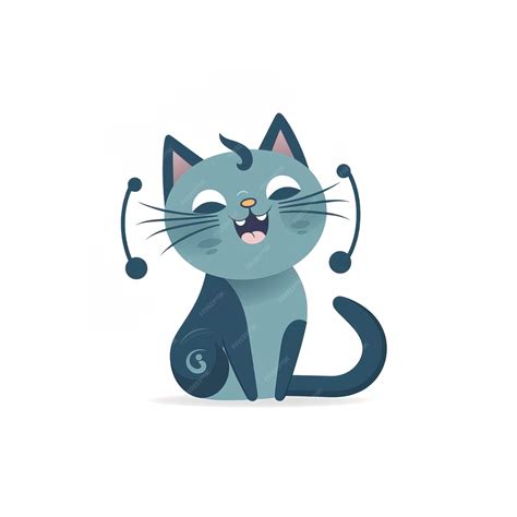 Premium Vector Simple Cute Embarrassed Cat Logo