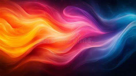 Colorful Abstract Waves Of Light Flow Seamlessly Across A Dark Background Stock Image Image Of
