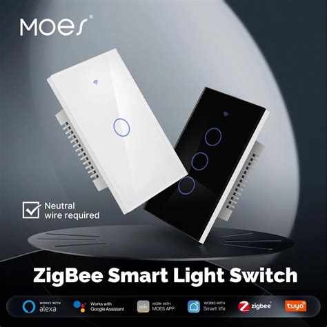 Moes Tuya Zigbee แผงสวิตช์ไฟอัจฉริยะ ทัชสกรีน กันไฟ รีโมตคอนโทรล