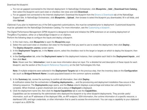 Deploy A Nativeedge Blueprint For Ptc Digital Performance Management Dell Nativeedge With Ptc