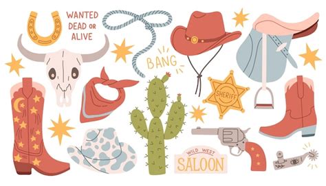Cowboy Hat Lasso Vectors And Illustrations For Free Download