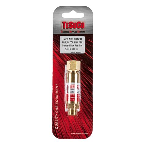 Tesuco Flashback Arrestor Fuel Regulator End East Coast Welding Supplies