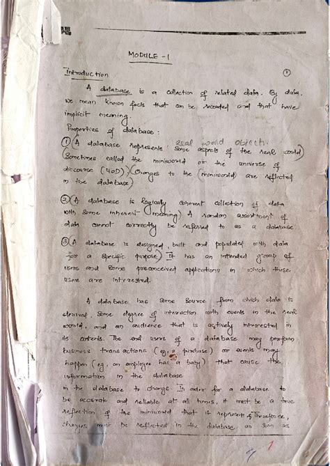 Bcs403 Final Exam Notes Module 1 Introduction To Dbms Concepts Studocu