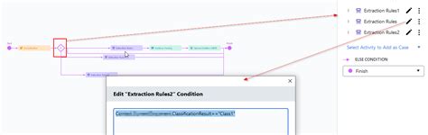 how to use classification result in extraction rules activity in