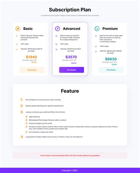 Saas Plan Page On Behance