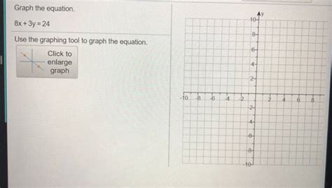 solved graph the equation 8x 3y 24 use the graphing tool to graph