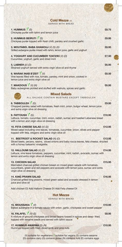 Carte et Menus 2024 Bosa Lounge à Londres TheFork