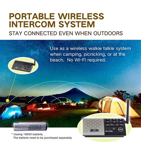 Full Duplex Wireless Intercom System Two Way Communication For Home And Officehands Free