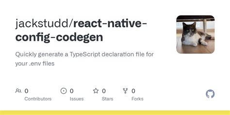 Github Jackstudd React Native Config Codegen Quickly Generate A Typescript Declaration File