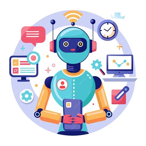 Premium Vector Smart Robot Vector Illustration