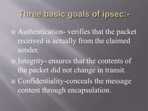 Internet Protocol Security Ppt