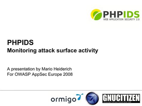 Owasp Phpids Talk Slides Pdf Web Development Internet