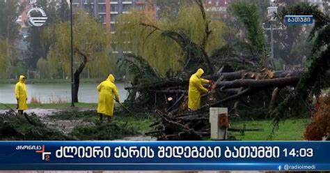 ძლიერი ქარის შედეგები ბათუმში
