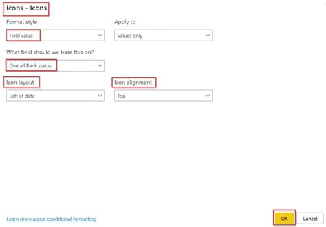 power bi conditional formatting based on field value sharepoint