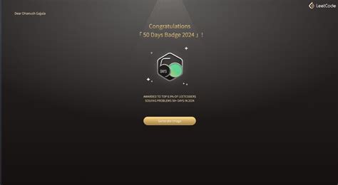 Dhanush Gajula On Linkedin Leetcode Dsa Problemsolving Codingchallenge 50daysbadge