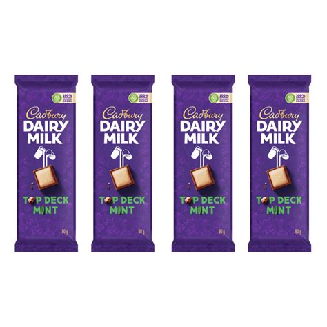 Cadbury Top Deck Mint Chocolate Slab 80g 4 Pack Special — Welkom Usa