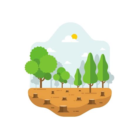 Premium Vector Deforestation Earth Design Concept Vector Illustration