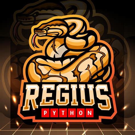 Regius Python Or Ball Python Mascot Esport Logo Design Vector