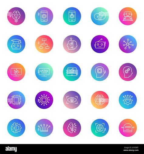 artificial intelligence vector icons stock vector image and art alamy