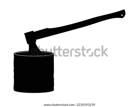 Wood Splitting Axe Stuck Log Vector Stock Vector Royalty Free 2234293239 Shutterstock