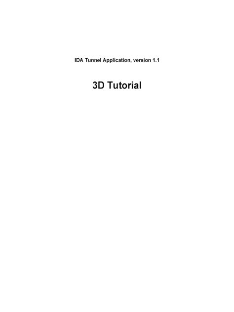 Ida Tunnel 3d Tutorial Pdf