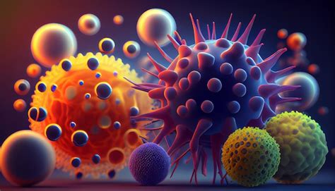 Premium Ai Image A Graphic Of A Virus With Many Different Colored Spheres On The Surface
