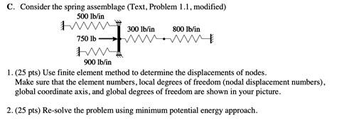 solved c consider the spring assemblage text problem 1 1
