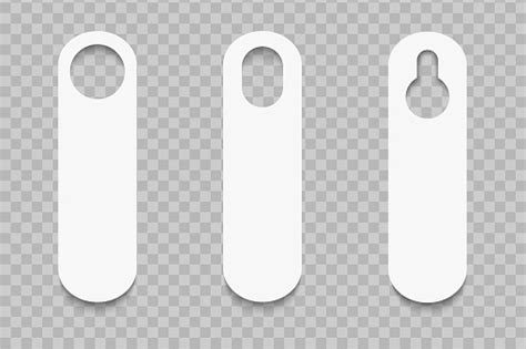 투명한 배경에 격리된 빈 방 문 걸이 또는 옷장 칸막이 세트 방해하지 마십시오 조용히 해주세요 또는 침묵을 유지하십시오 종이 태그 모형 라벨에 대한 스톡 벡터 아트 및 기타