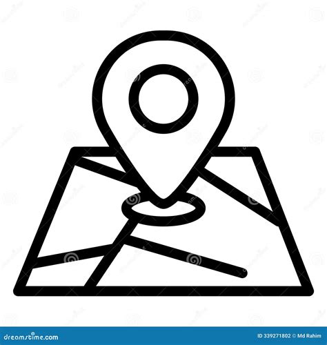 Map With Placeholder On Top Icon Line Icon For Locate Map Cursor Creative Lineal Icon Pin Map