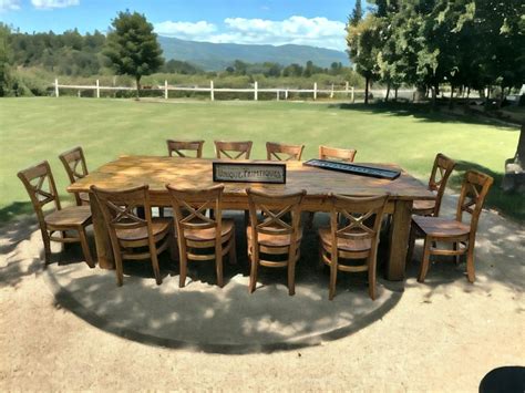 Extra Large Rustic Country Farmhouse Dining Table Set Custom Colors Sizes