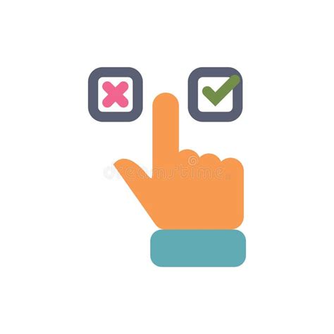 Hand Choosing Between Yes And No Checkboxes Stock Vector Illustration