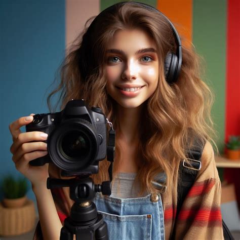 Premium Photo Girl With Camera