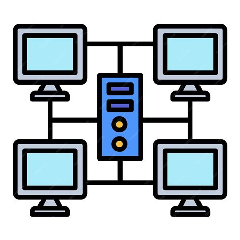Premium Vector Grid Computing Flat Illustration