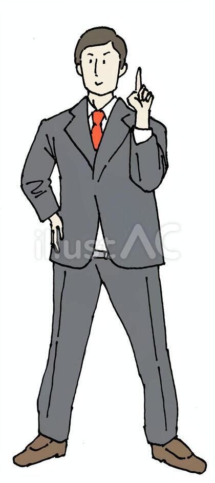 説明するサラリーマンイラスト No 1239171／無料イラスト フリー素材なら「イラストac」