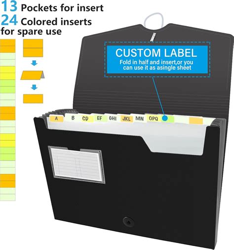Buy Vst 13 Pockets Expanding File Folder With Tabs Accordian File Organizer With Elastic