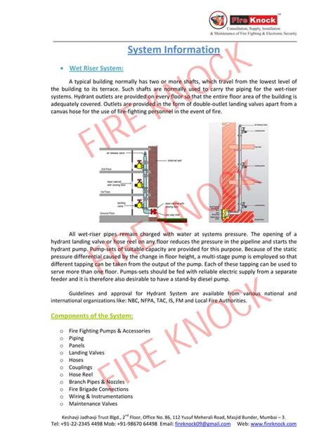Wet Riser Fire Hydrant System Pdf