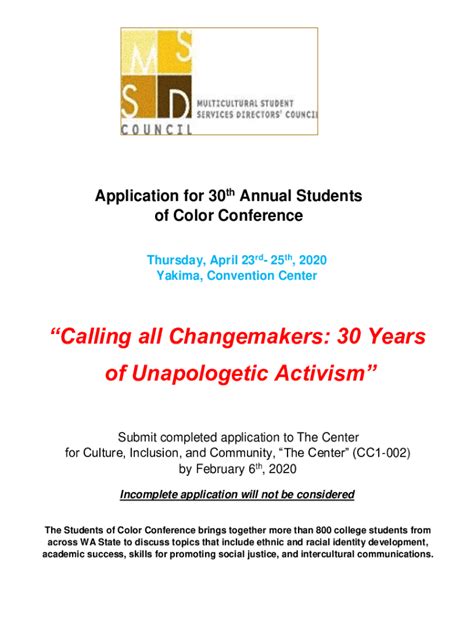 Fillable Online Find Commonality In Diversity At 26th Annual Students