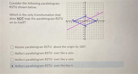Solved Consider The Following Parallelogram Rstu Shown
