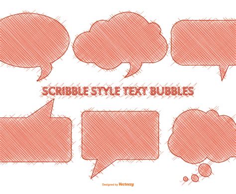 Scribble Style Speech Bubbles Vector Art And Graphics